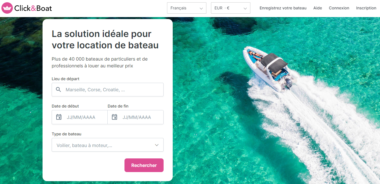 Étude du site Click and Boat : lisibilité, UX, design ...